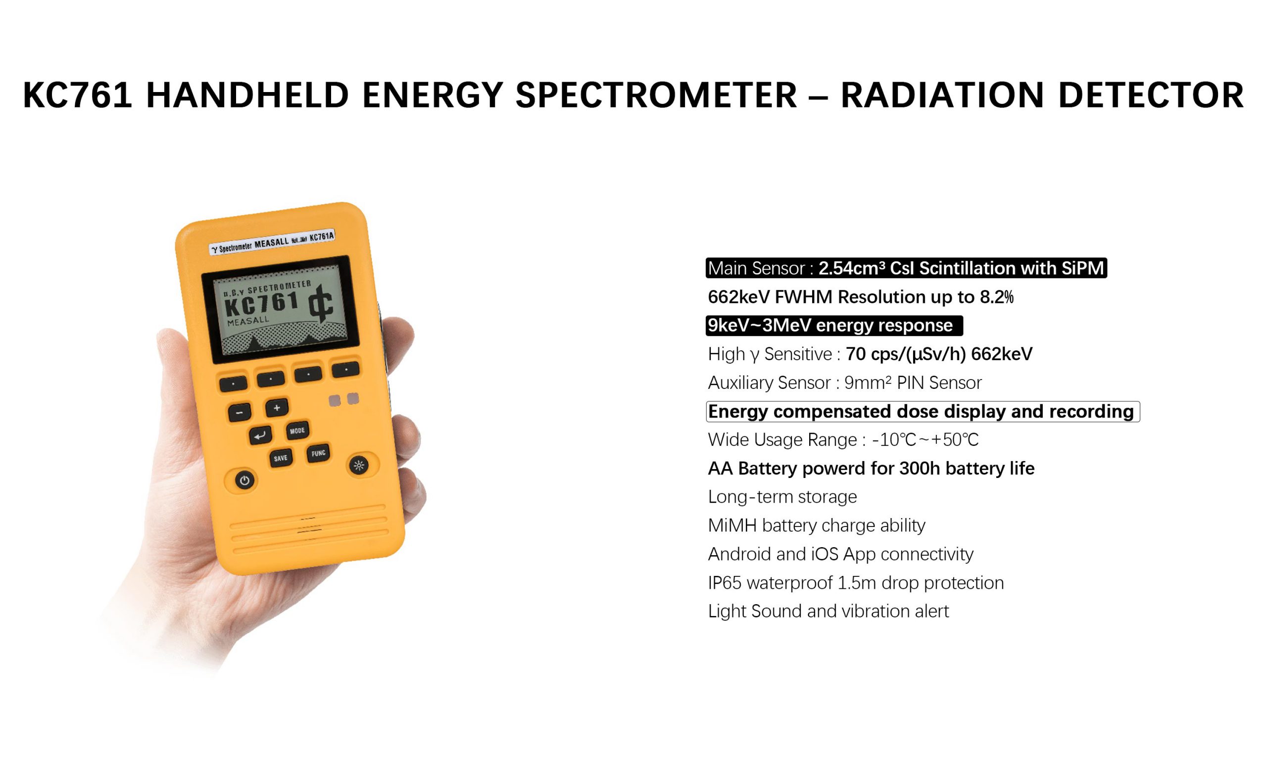 MEASALL Radiation Dosimeters and Gamma-Spectrometer KC761A | DEEPACE