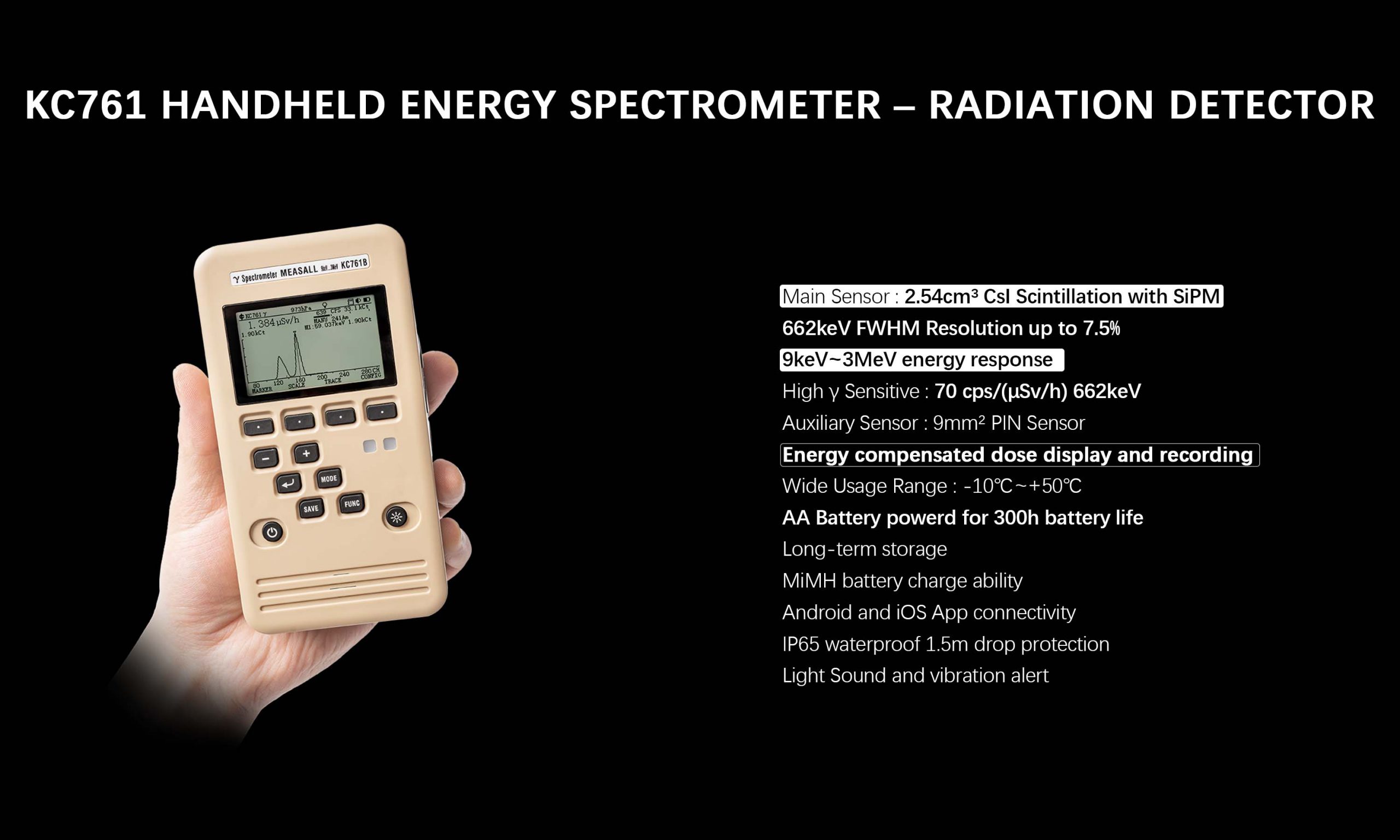 MEASALL Radiation Dosimeters and Gamma-Spectrometers KC761B | DEEPACE