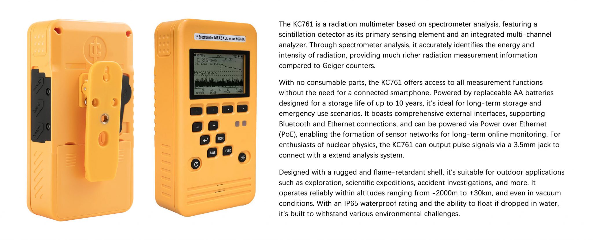 MEASALL Radiation Dosimeters and Gamma-Spectrometer KC761A | DEEPACE