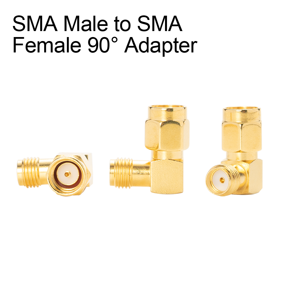 SMA Male to SMA Female 90° Adapter, Gold Plated Brass Body, High Temp ...